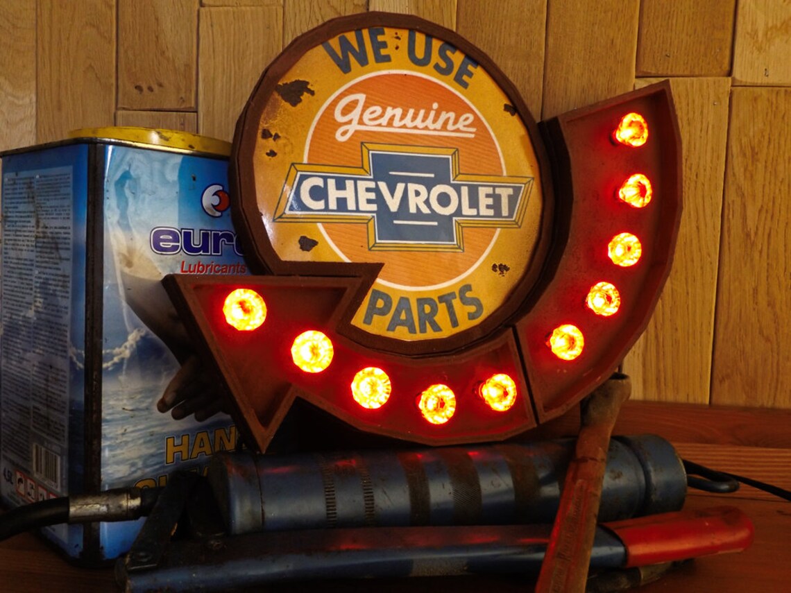 Wall Decor Chevrolet Illuminated Sign. Vintage Advertising - Etsy