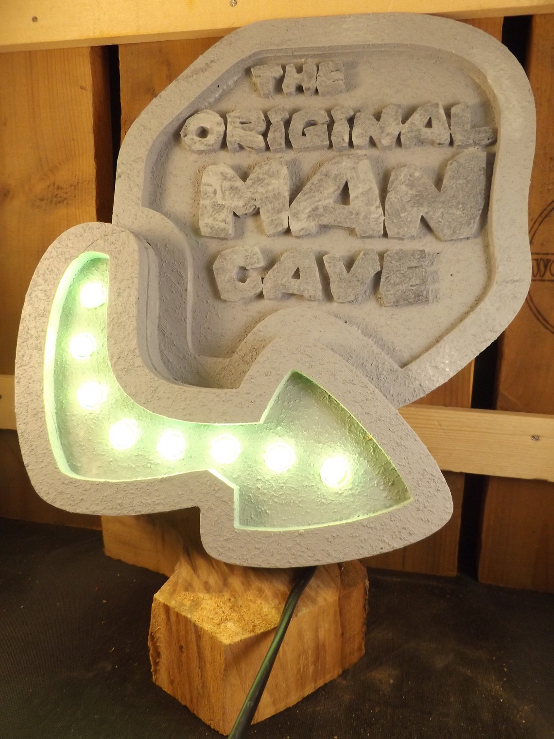 Flintstone, Customizable Cave Man Sign. With Running Lights. - Etsy