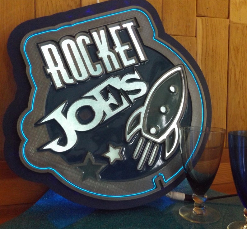 Bar and Diner Sign. Mid-century Design. Rocket Joe's Diner or Rocket ...