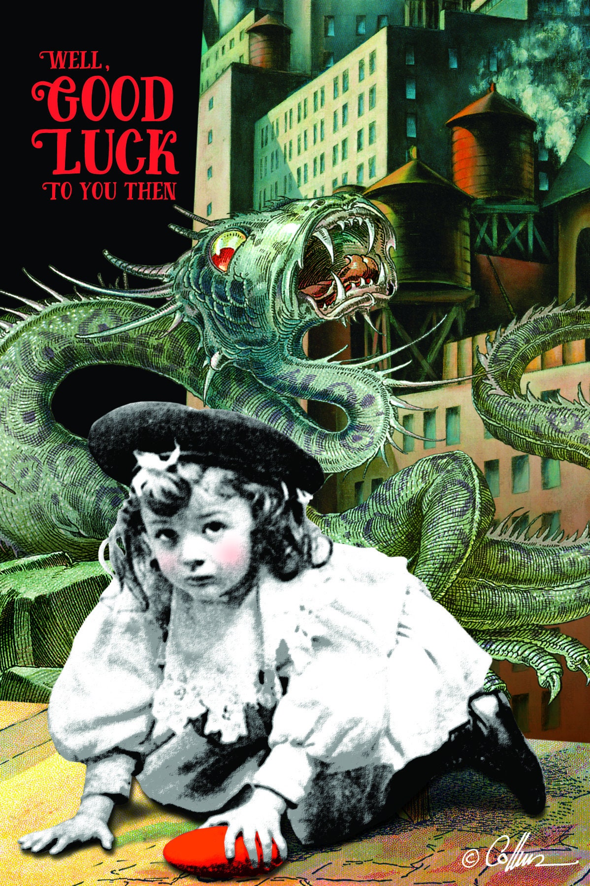 Good Luck and Courage Girl in a Scary World Art - Etsy