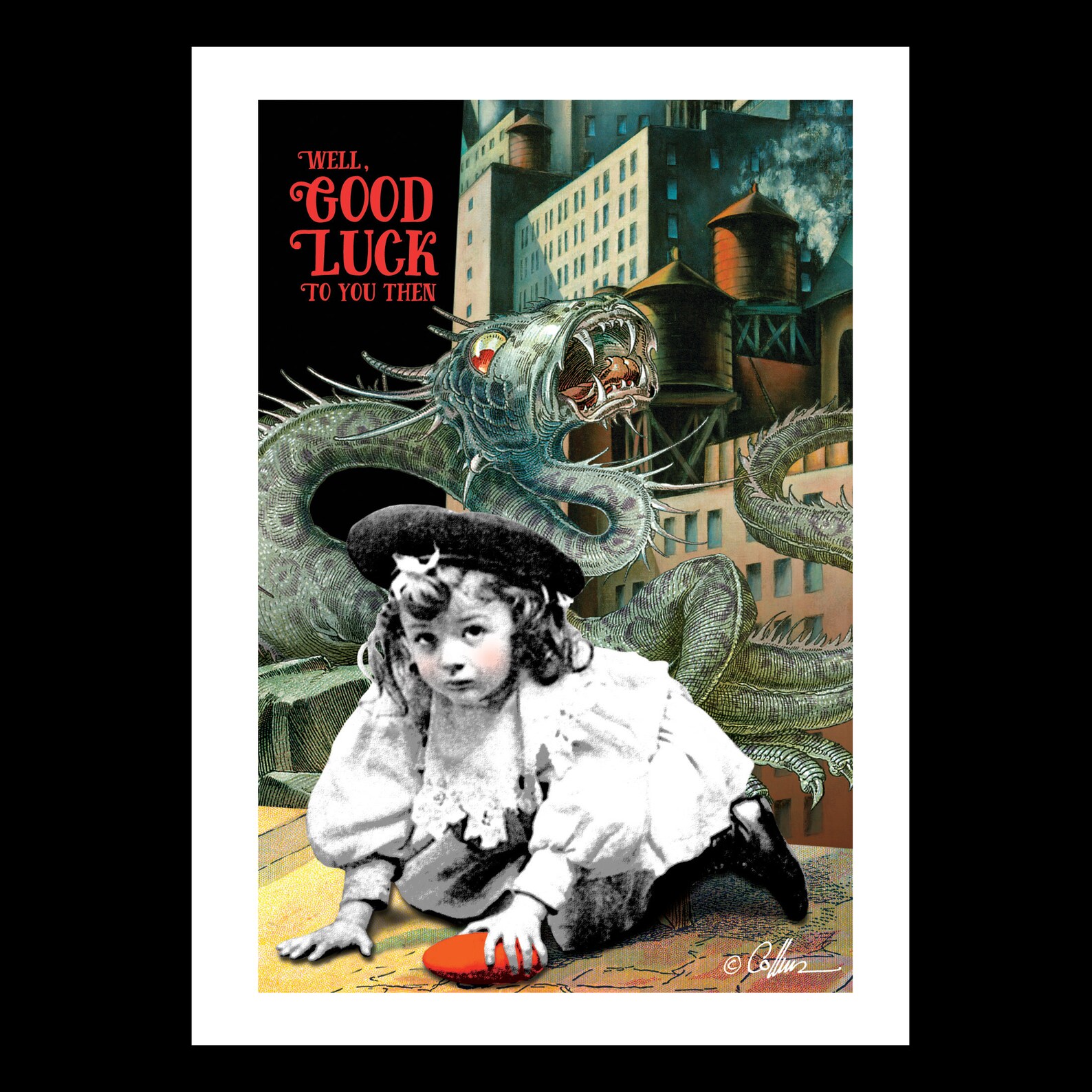 Good Luck and Courage Girl in a Scary World Art - Etsy