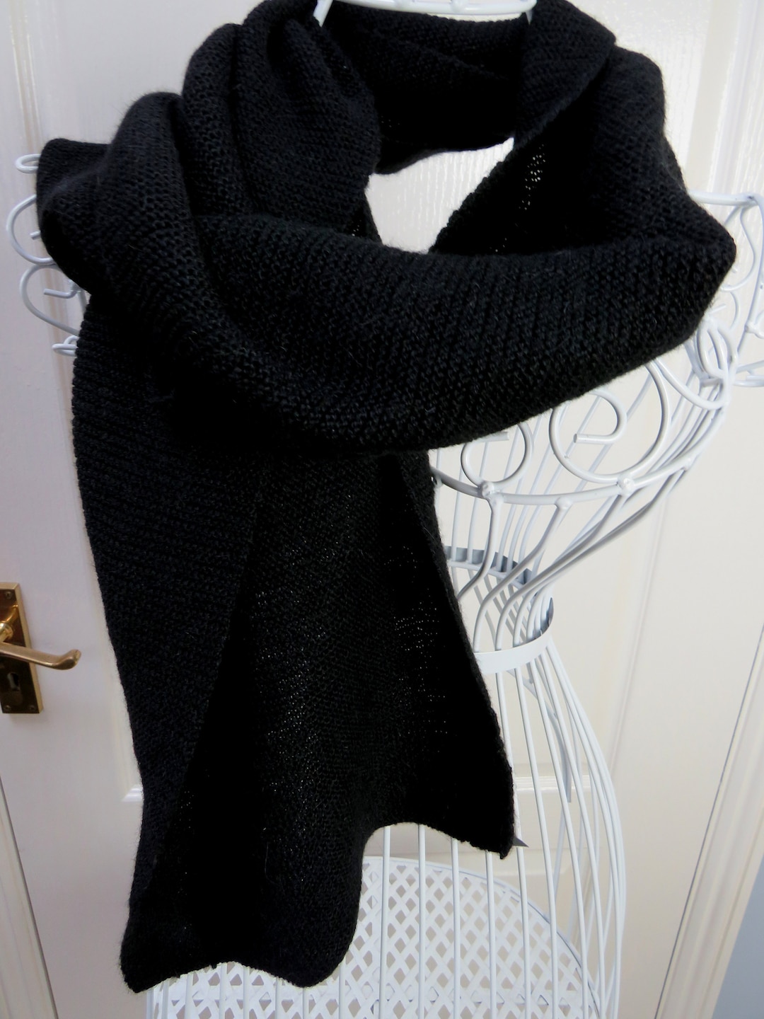Peruvian Connection Scarf, Alpaca Wool Scarf, Black Alpaca Scarf, Made ...