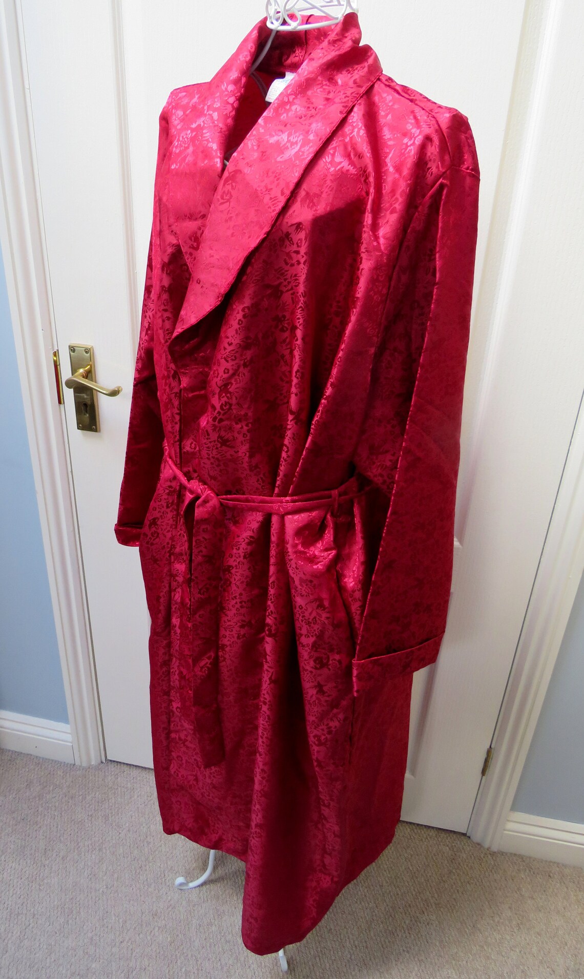 Vintage Robe Dressing Gown Movie Star Red Satin Robe | Etsy