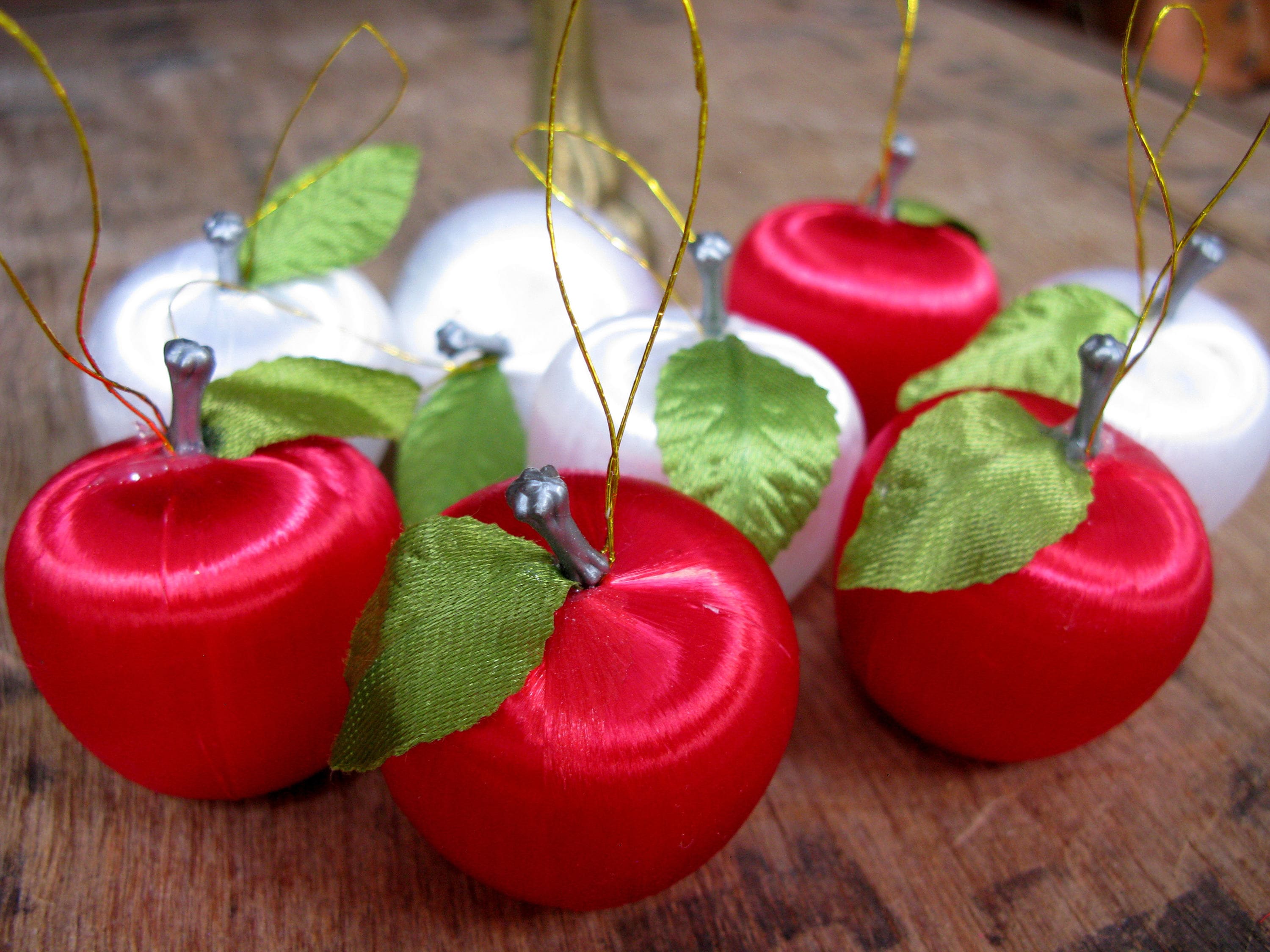 Apple Decorations Red Apples Christmas Baubles Vintage | Etsy