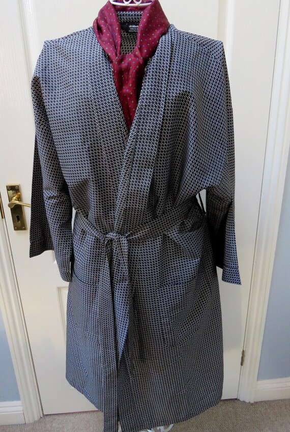 Satin Smoking Jacket, Dressing Gown, Geometric Robe, … - Gem