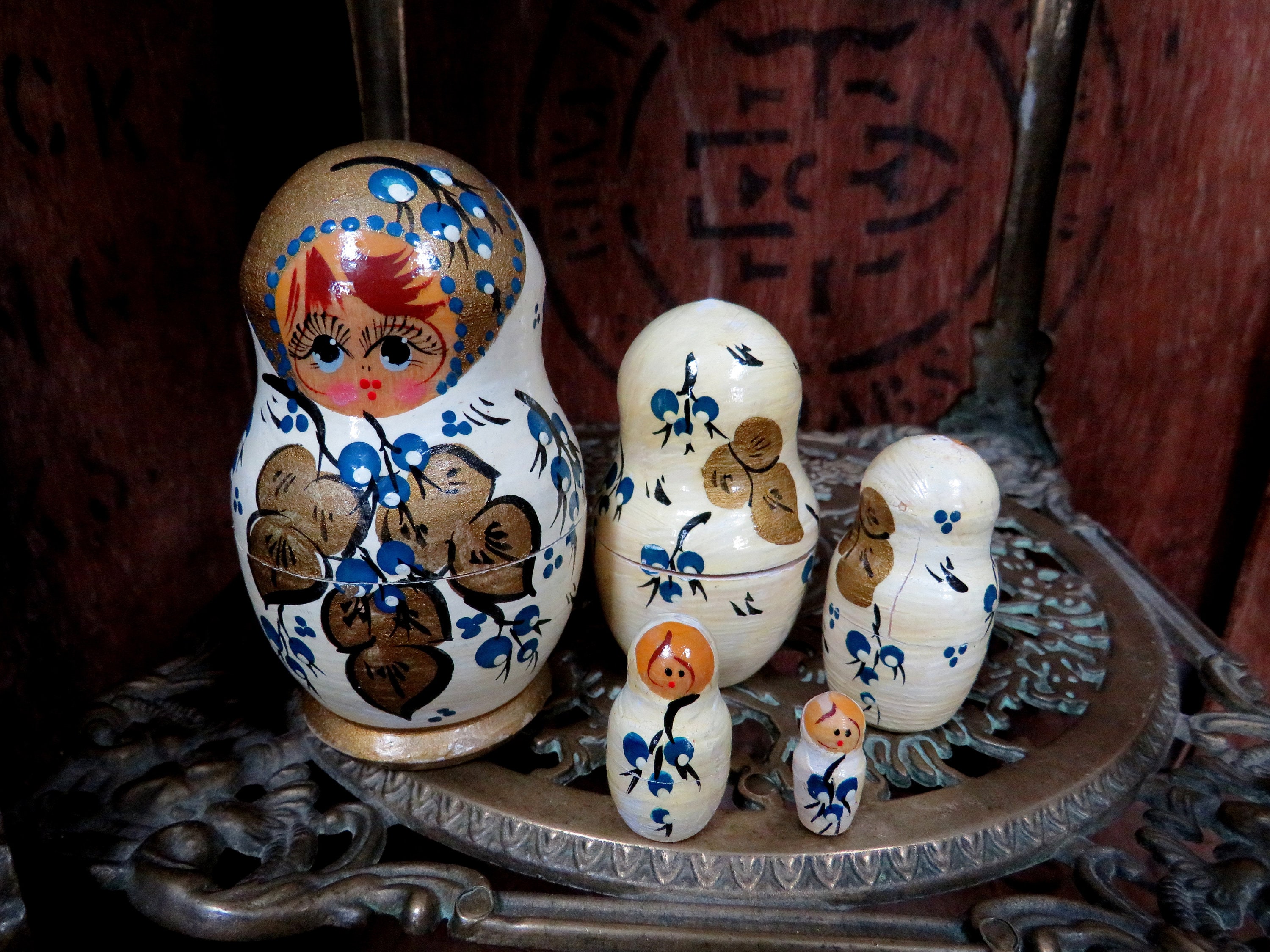 Art & Collectibles Art Dolls ceramic nesting Russian dolls 3 pcs set ...