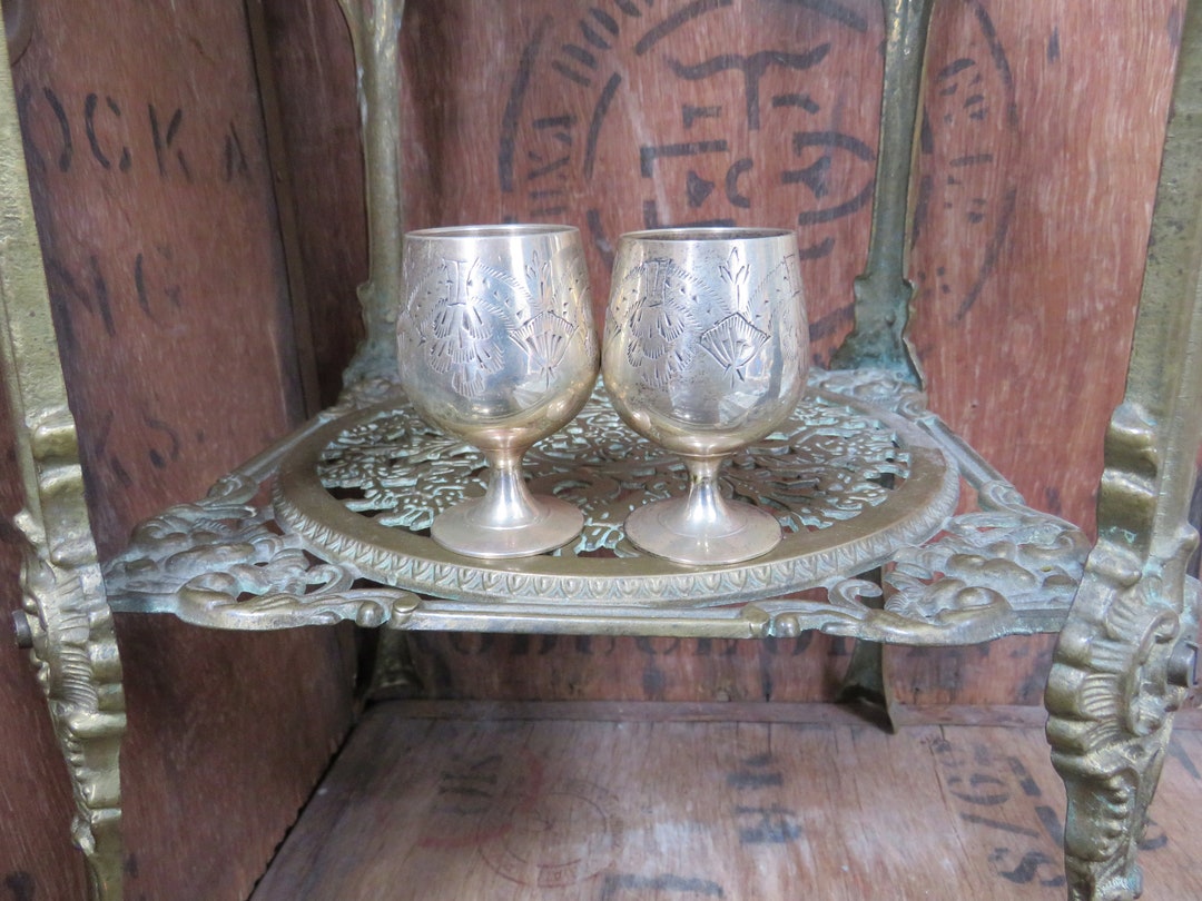 Silver Goblets, Pair of Goblets, Set of Goblets, Vintage Goblets, Small ...