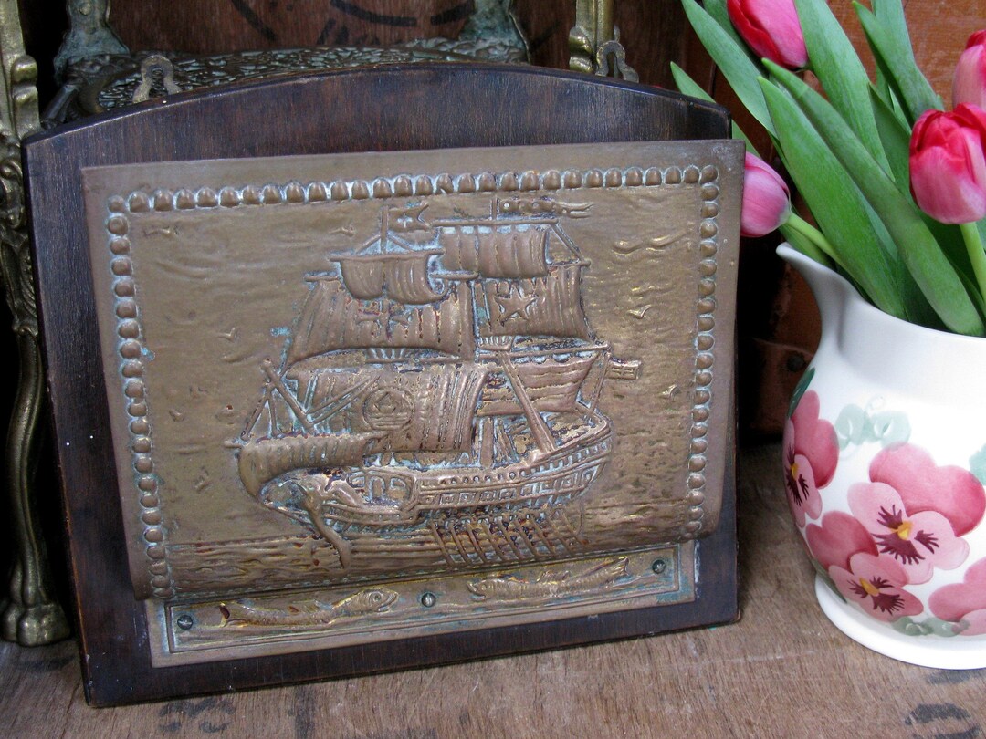 Brass Letter Rack, Wood Letter Rack, Vintage Letter Rack ...