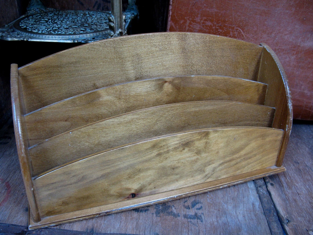 Wood Letter Rack Vintage Letter Rack Desk Tidy Vintage - Etsy