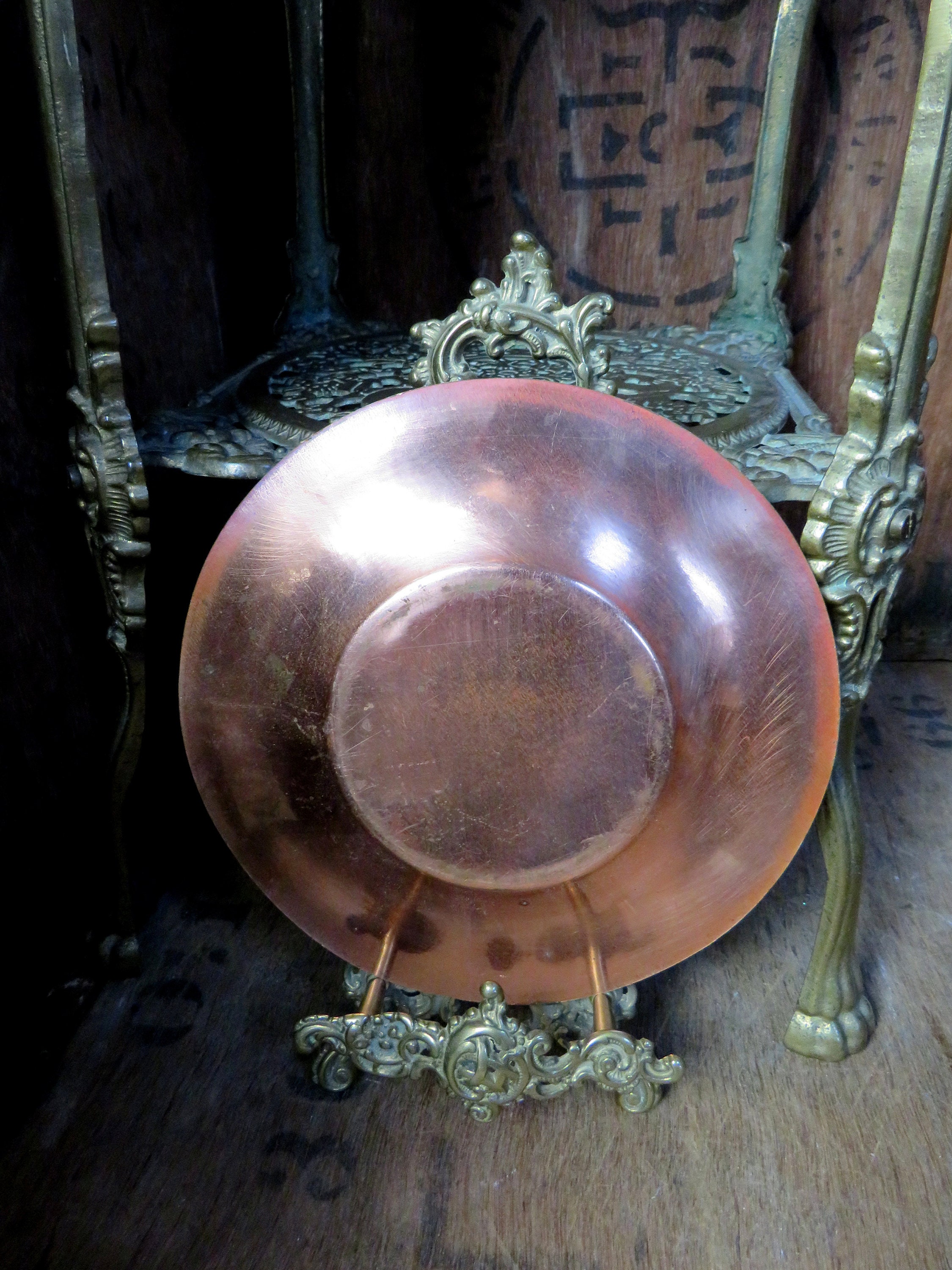Copper Dish Etched Copper Copper Tray Vintage Copperware - Etsy UK
