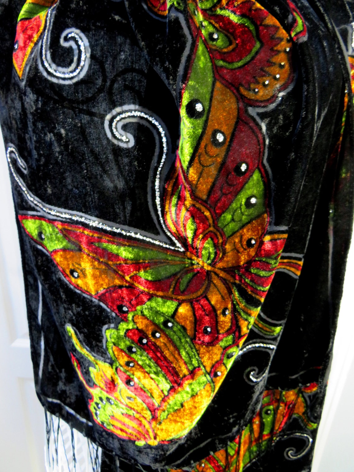 Butterfly Shawl Velvet Shawl Vintage Velvet Shawl Evening - Etsy UK