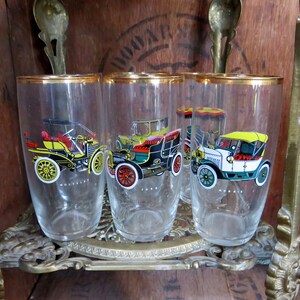 Car Tumblers, Vintage Car Glasses, Car Glass Set, Tot Glasses ...