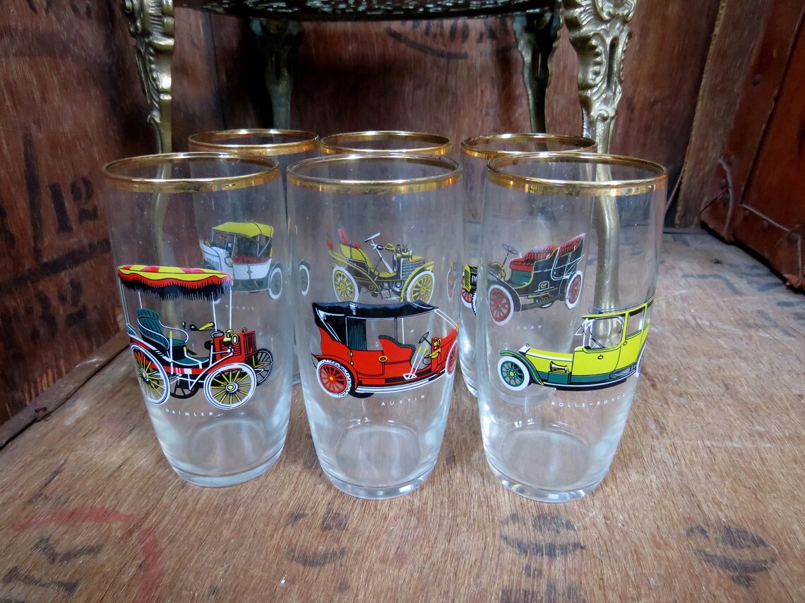 Car Tumblers Vintage Car Glasses Car Glass Set Tot Glasses - Etsy UK