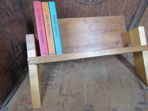 Vintage Book Shelf Sloping Shelf Wood Shelf Book Shelves - Etsy