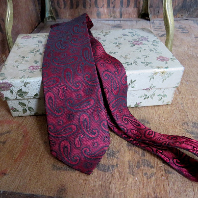 Dark Red Tie - Etsy UK
