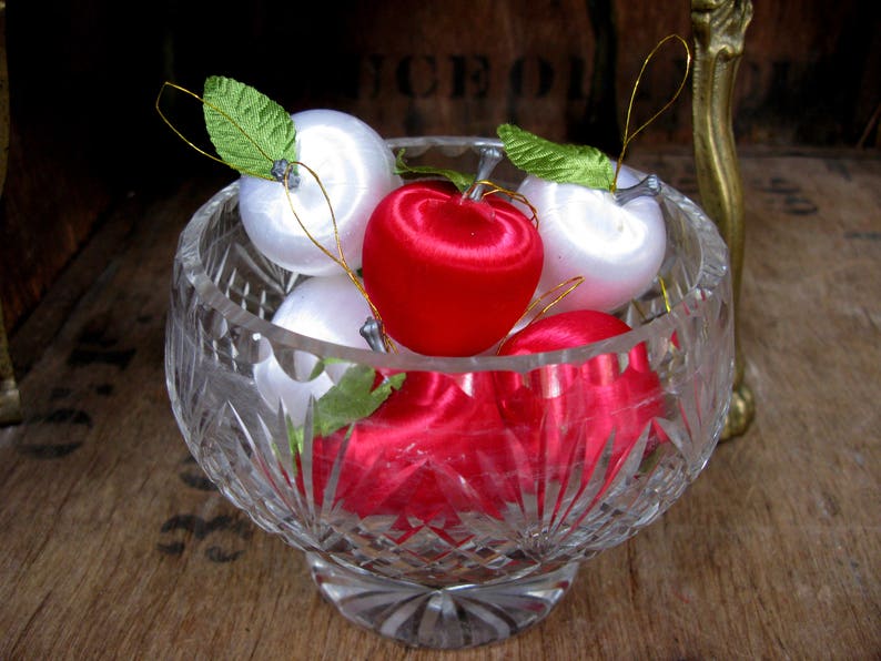 Apple Decorations Red Apples Christmas Baubles Vintage | Etsy