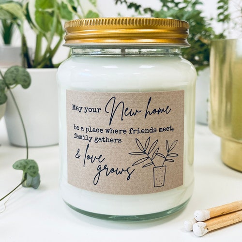 Personalised New Home Candle Glass Candle Jar Wooden Lid | Etsy