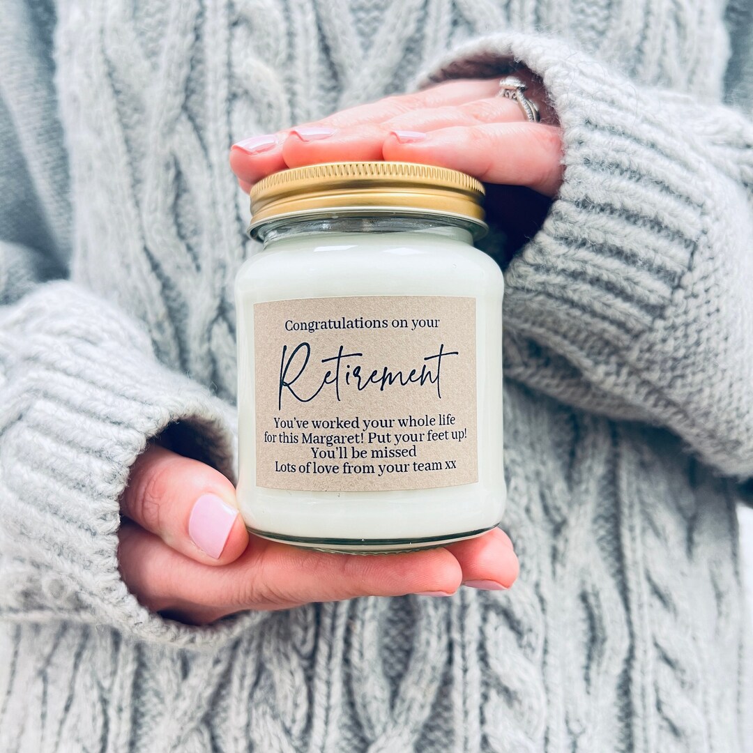 Personalised Retirement Candle Gift: Congratulations - Etsy UK
