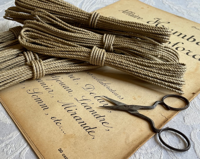Vintage French Linen Thread, Natural Linen Hemp Cord, Untreated, Waxed ...