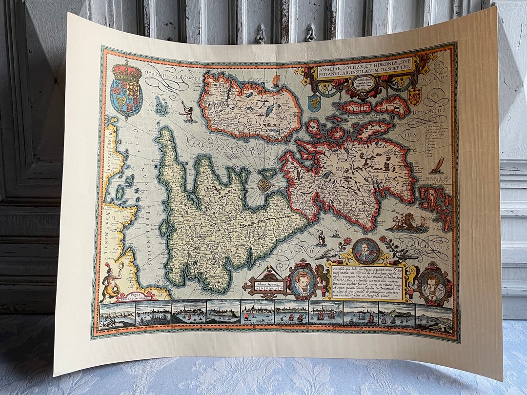 Vintage French Map Print, UK England Old Lithograph, Old Map United ...