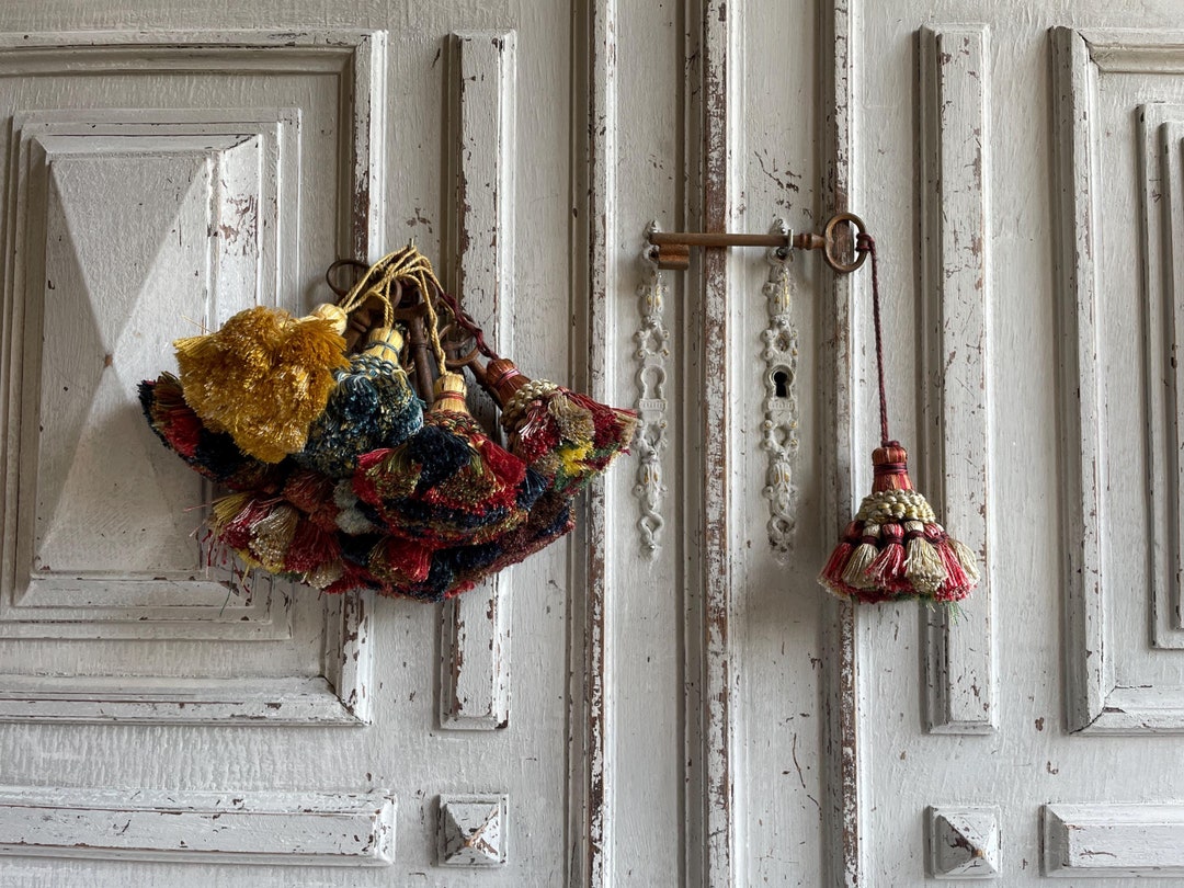 French Vintage Gold Tassel, SINGLE Houlés Key Tassel, Antique Chateau ...