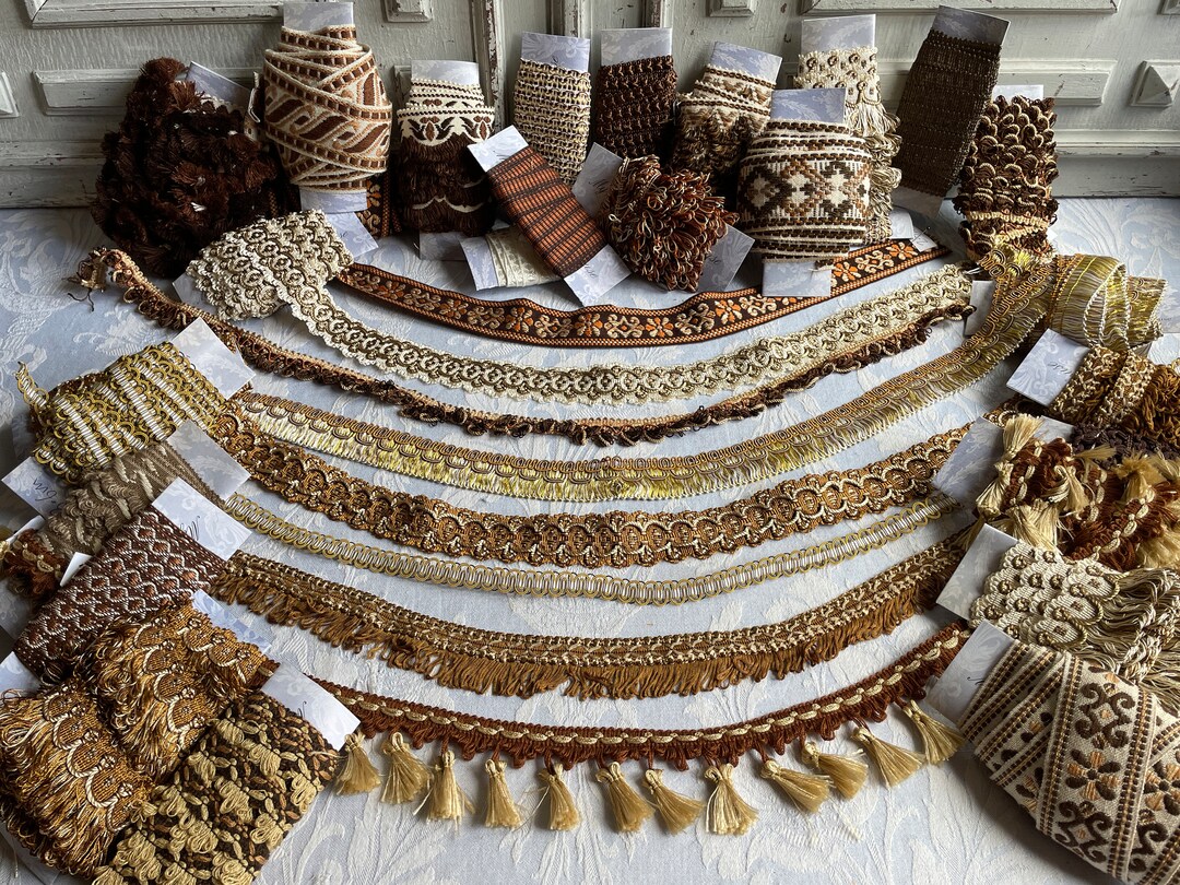 French Vintage Trim, BROWN Trimmings VARIOUS Lengths Braids Finishing ...