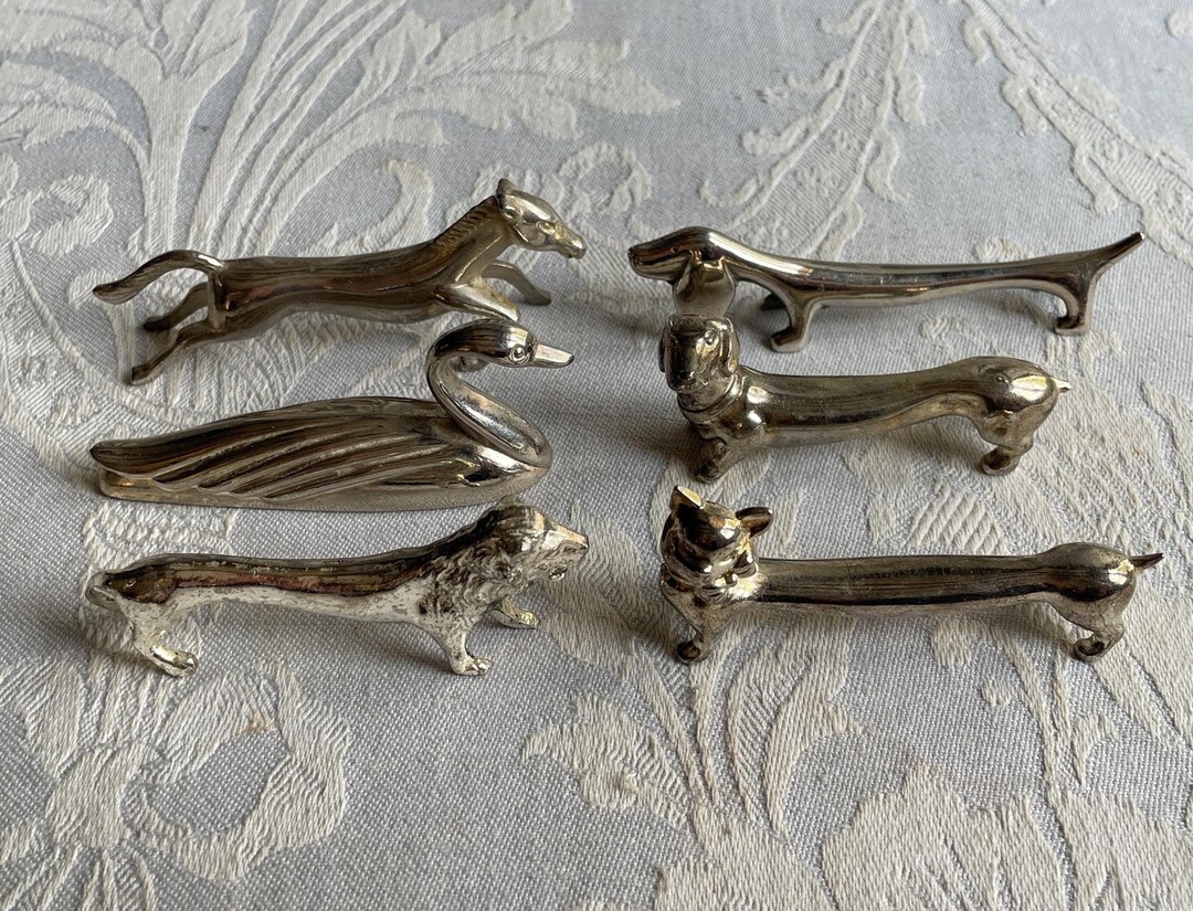6 Vintage French Knife Rests ANIMALS, Cutlery Flatware Rests, CHOOSE 6 ...