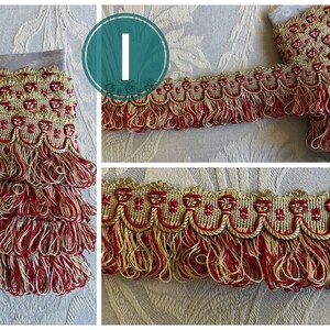 French Vintage Trim, RED Trimmings VARIOUS Lengths Red Braids Finishing ...