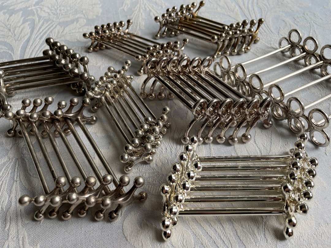 French Vintage Knife Rests, boules Silver Cutlery Flatware Rests ...