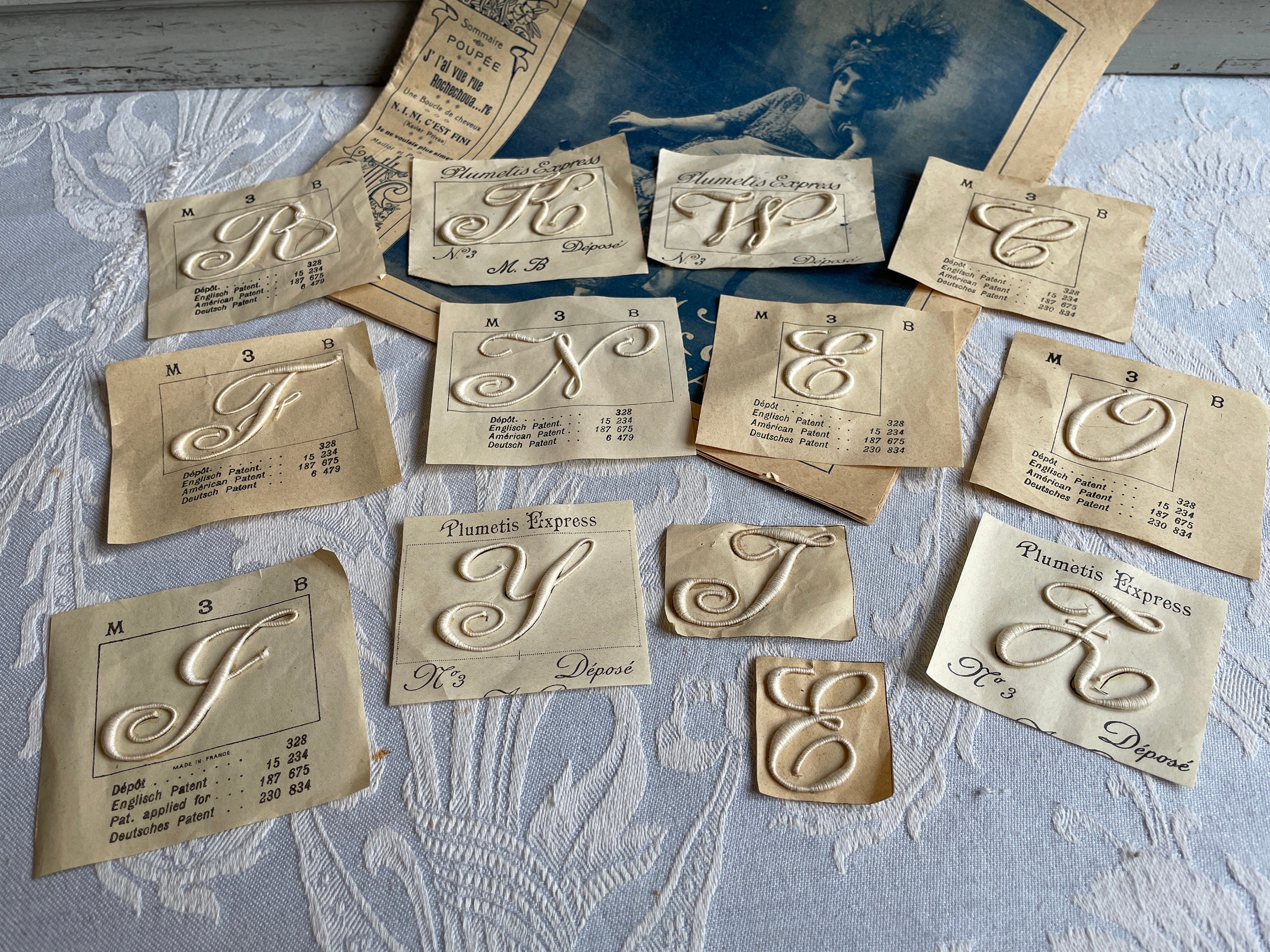 Antique Monogram Letter VARIOUS Vintage French Haberdashery - Etsy ...