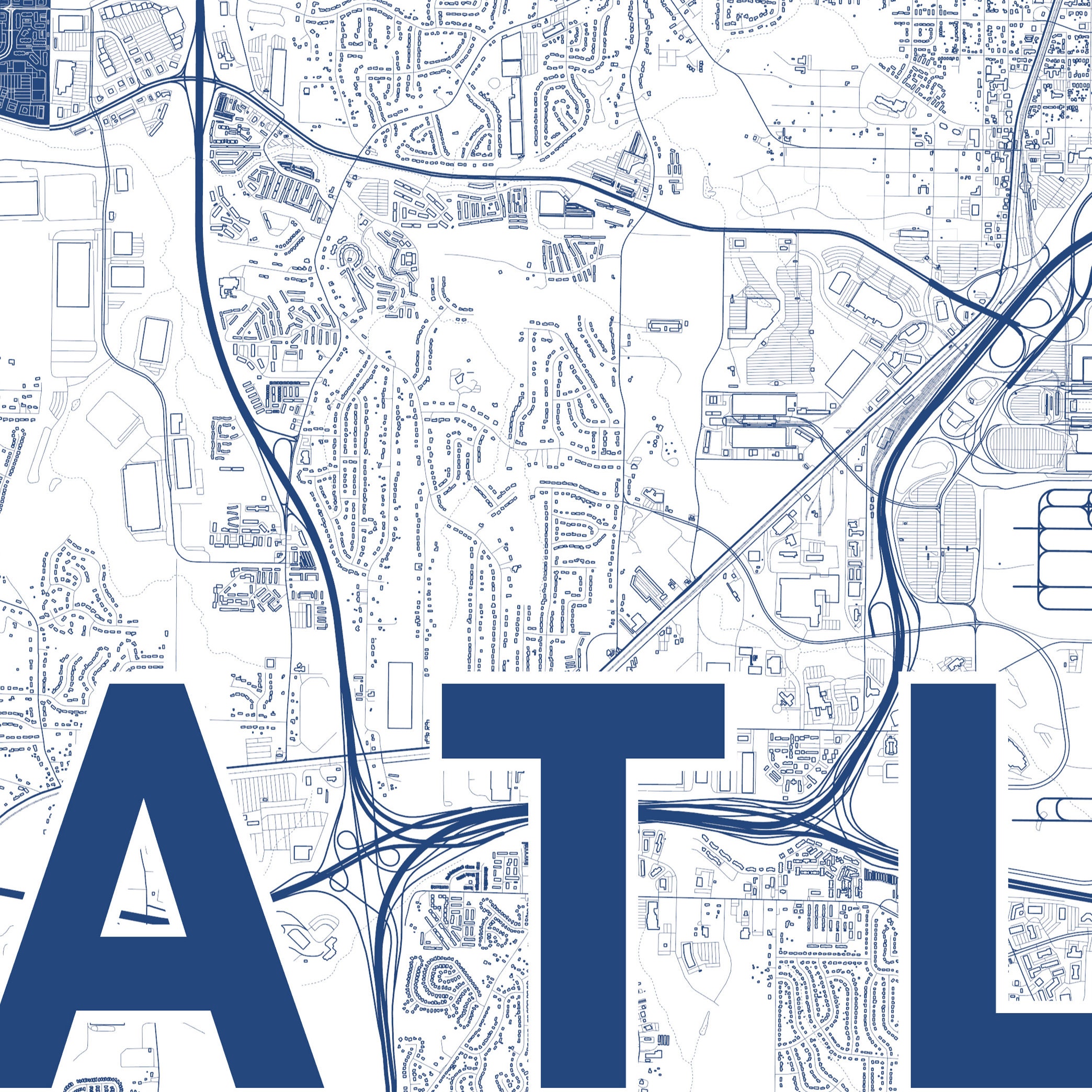 Atlanta Neighborhoods Map! Atlanta GA Poster, Atlanta City Map, Atlanta ...
