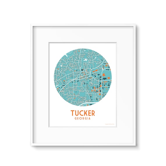 Tucker Georgia Map Tucker GA Map Housewarming Gift Moving - Etsy