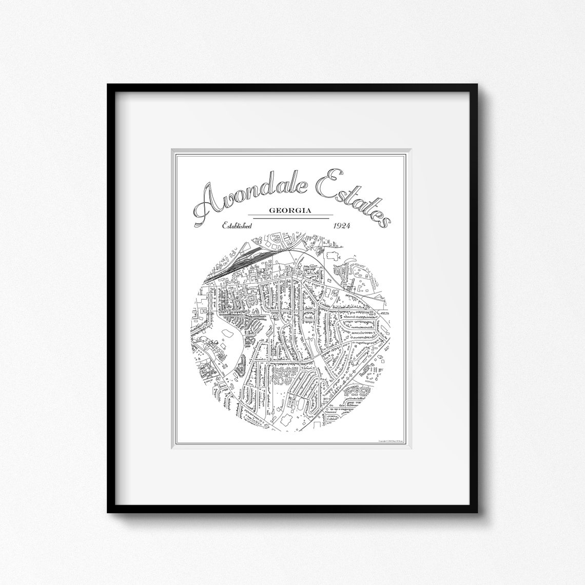 Avondale Estates Georgia Atlanta Area Map Print Moving | Etsy