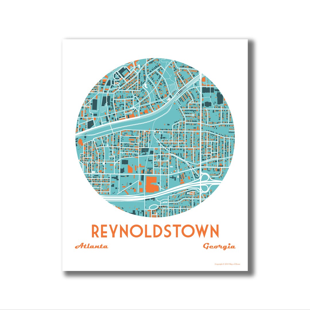 REYNOLDSTOWN Map Print, Reynoldstown Atlanta Neighborhood Map ...