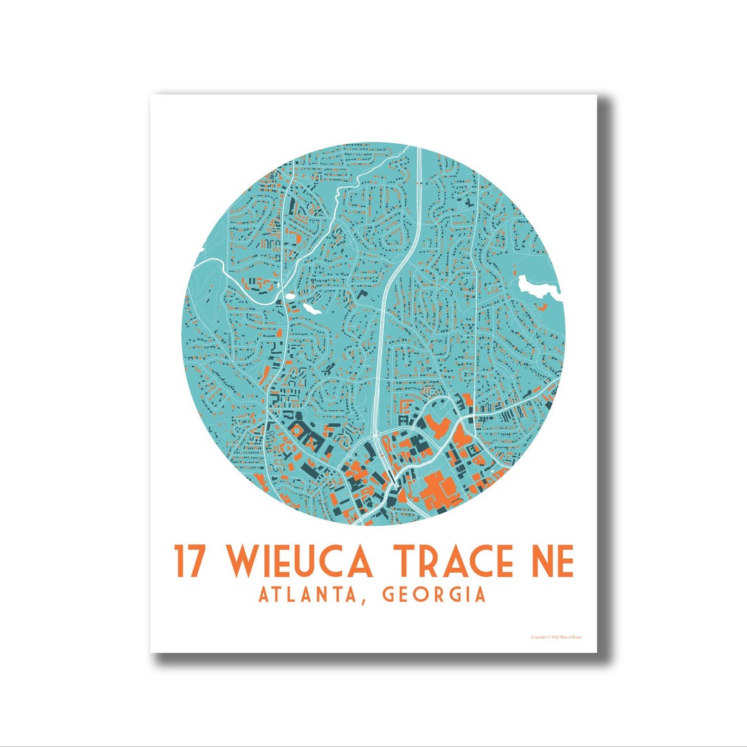 Custom Street Map! Personalized Map Print, First Anniversary Gift ...