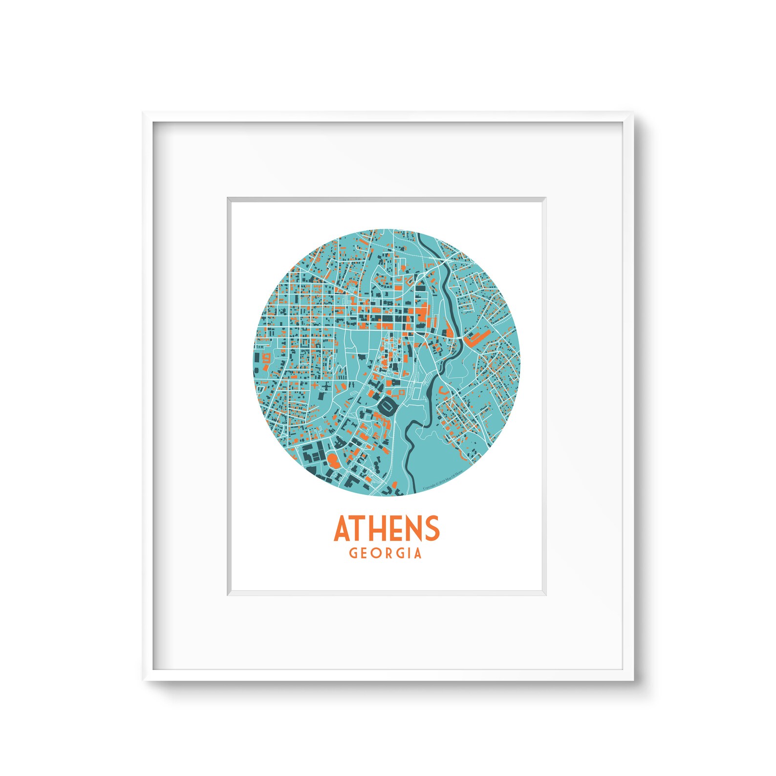 GRAD GIFT UGA Map Athens Ga Modern Color Palette Moving | Etsy