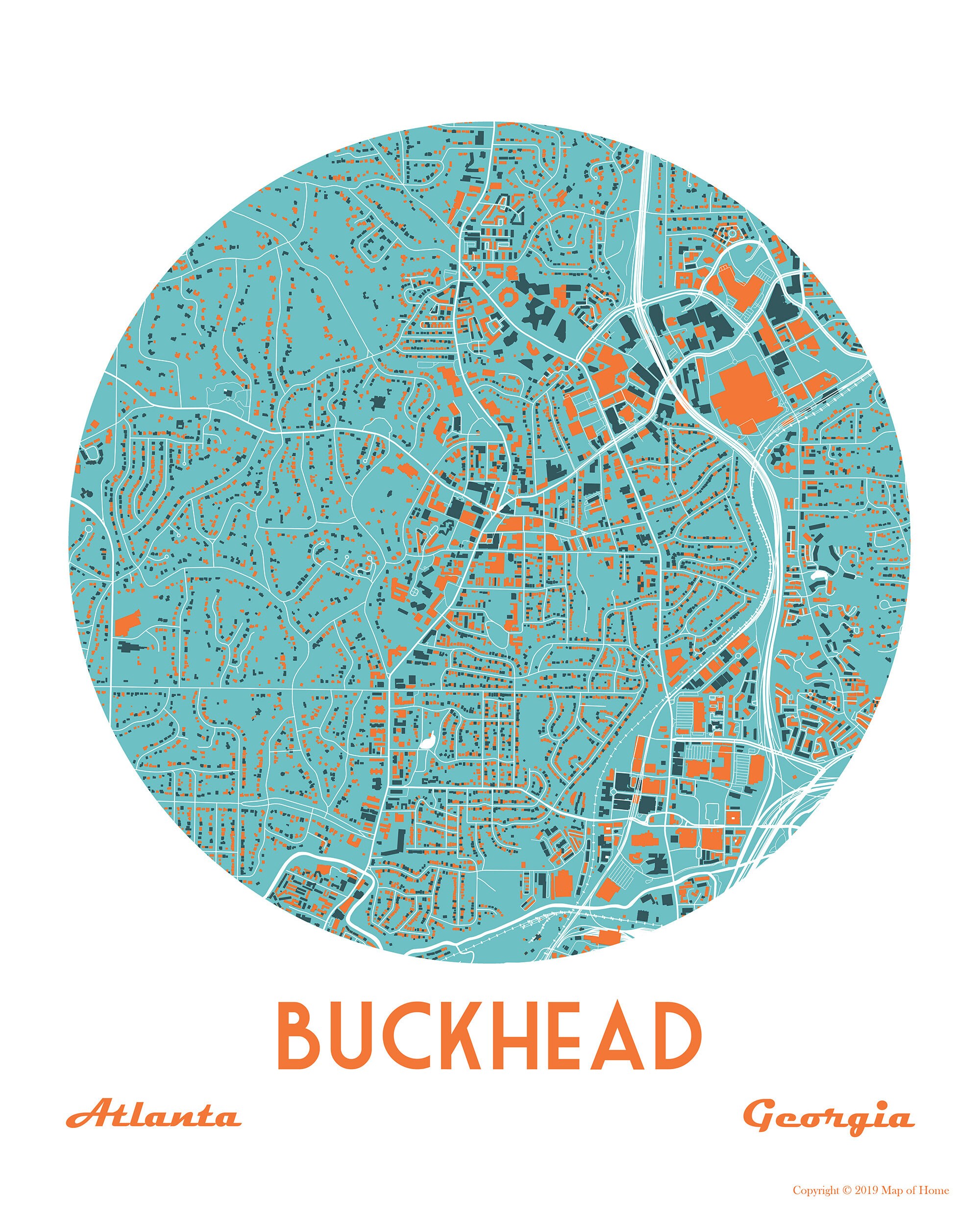 Buckhead Georgia Map Buckhead Map Housewarming Gift - Etsy Australia