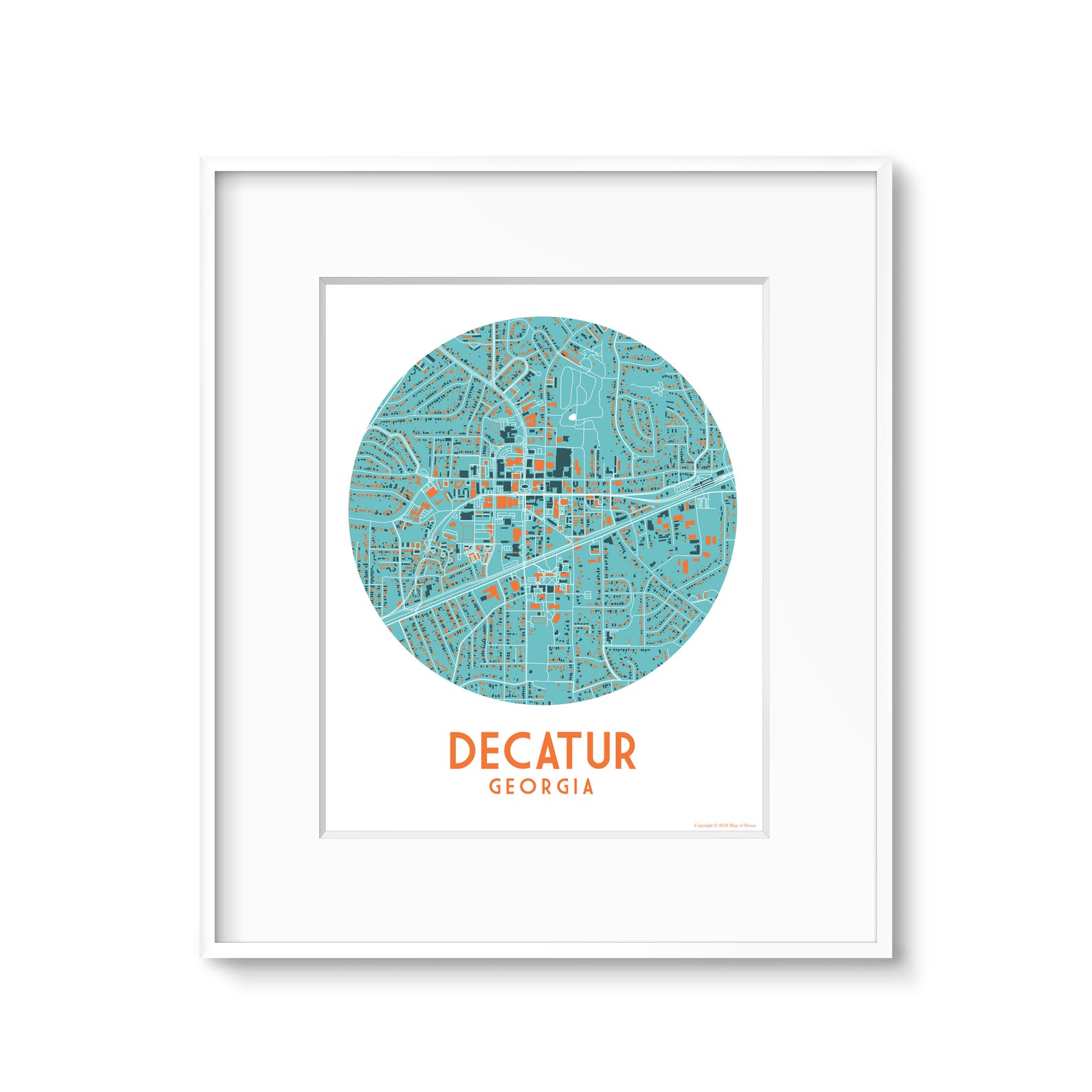 Decatur GA Map More Colors Moving Away Gift Going Away | Etsy