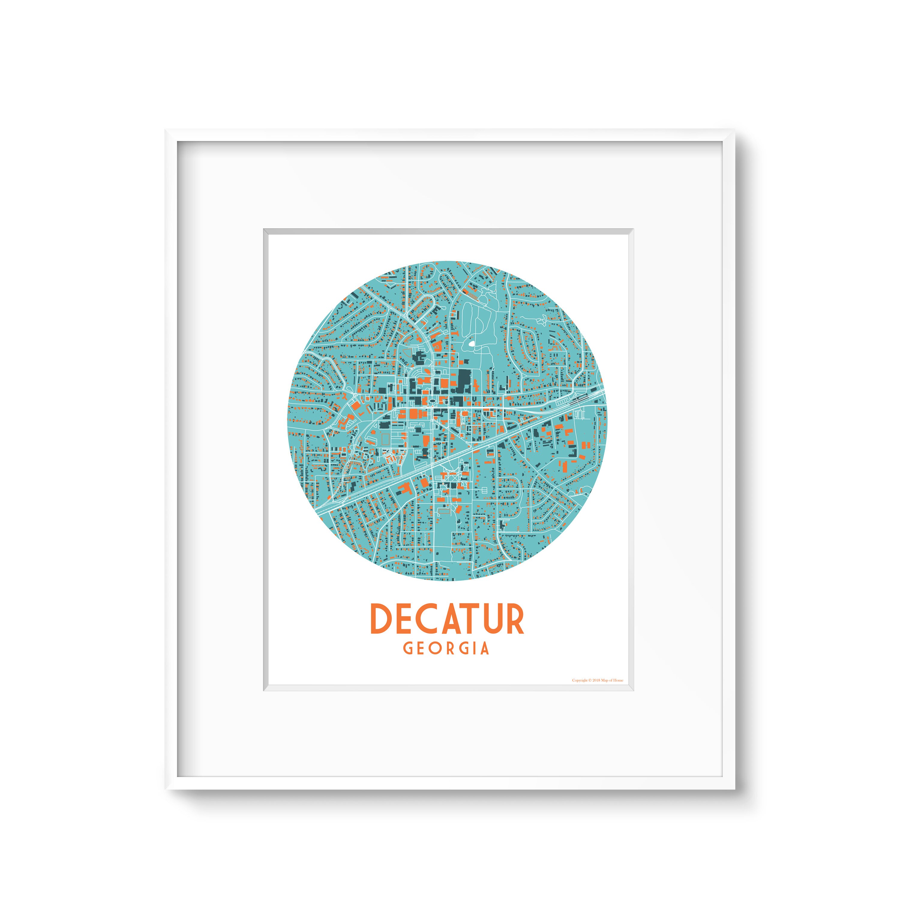 Decatur GA Map More Colors Moving Away Gift Going Away | Etsy