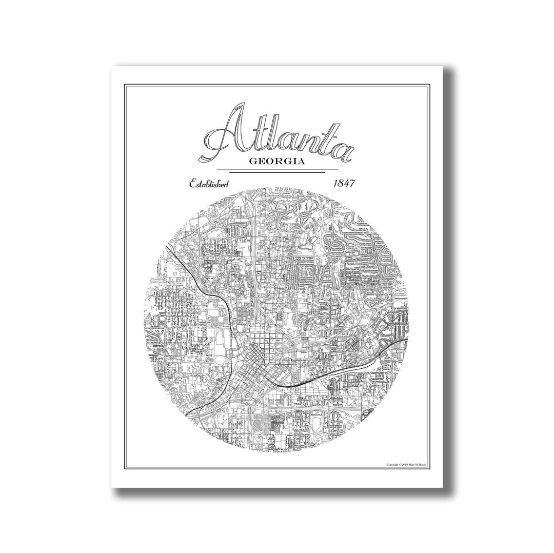ATLANTA Map Print, Atlanta Art Print, Atlanta GA Map, Atlanta City Map ...