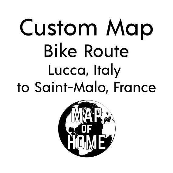 Custom Map Bike Route Map Custom Map With Labels Travel Etsy Custom Map Bike Route Map Custom Map With Labels Travel Etsy