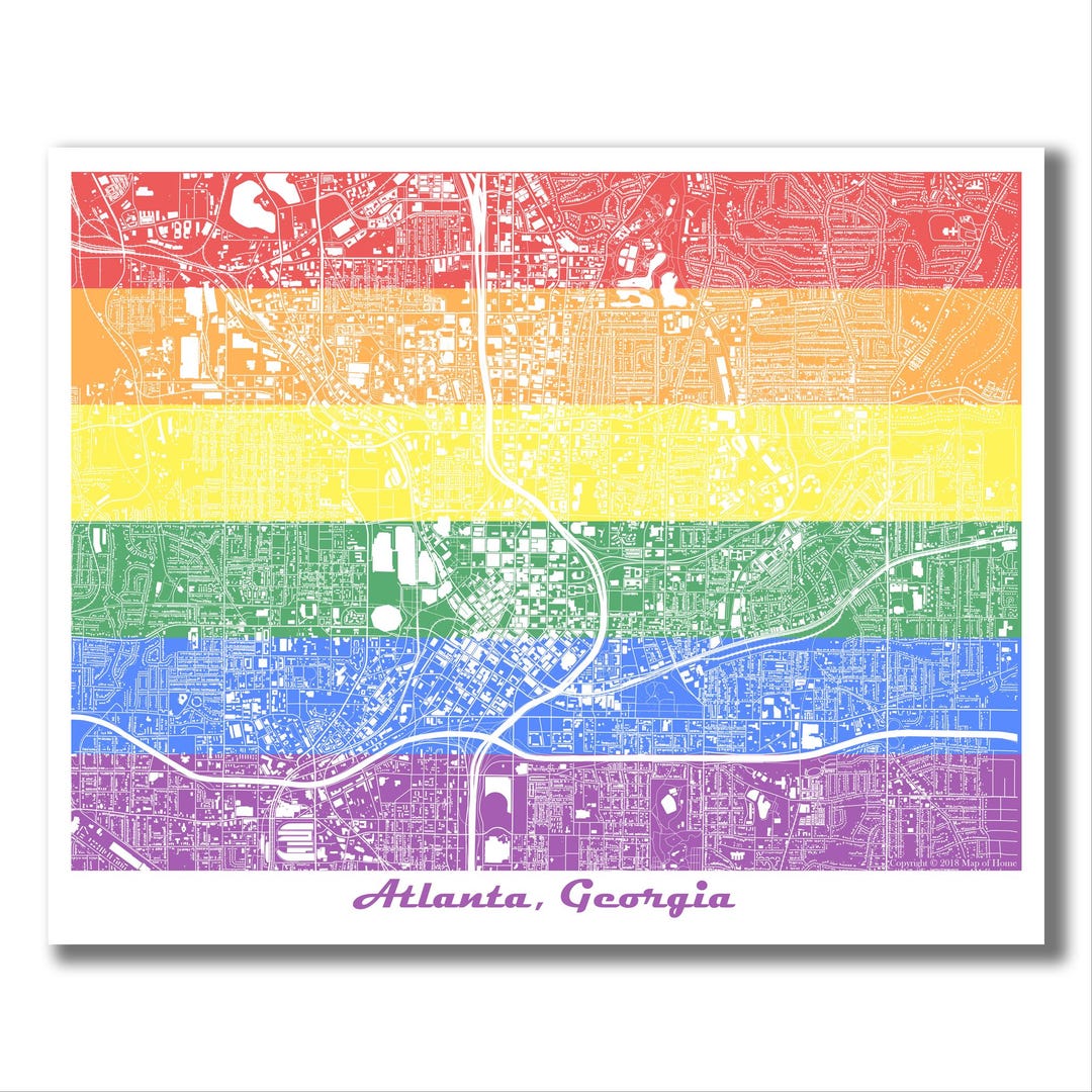 ATLANTA Map Print, Atlanta Art, Atlanta GA Map, Atlanta Rainbow ...