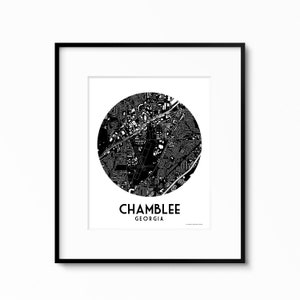 Chamblee, GA Map Art Moving Away Gift Going Away Gift Wedding Gift - Etsy