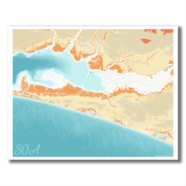 Map of Santa Rosa Beach Florida - Etsy