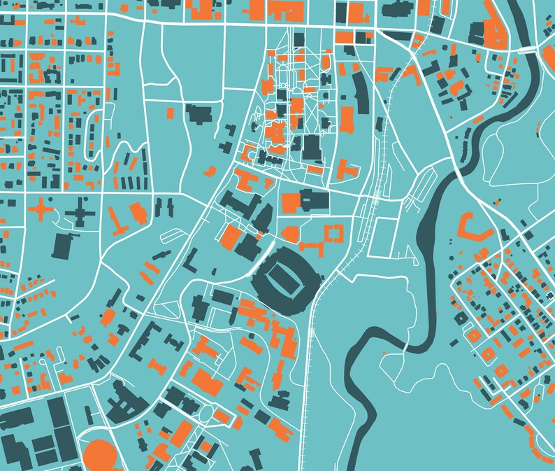 GRAD GIFT UGA Map, Athens, Ga Modern Color Palette! Moving Away Gift ...