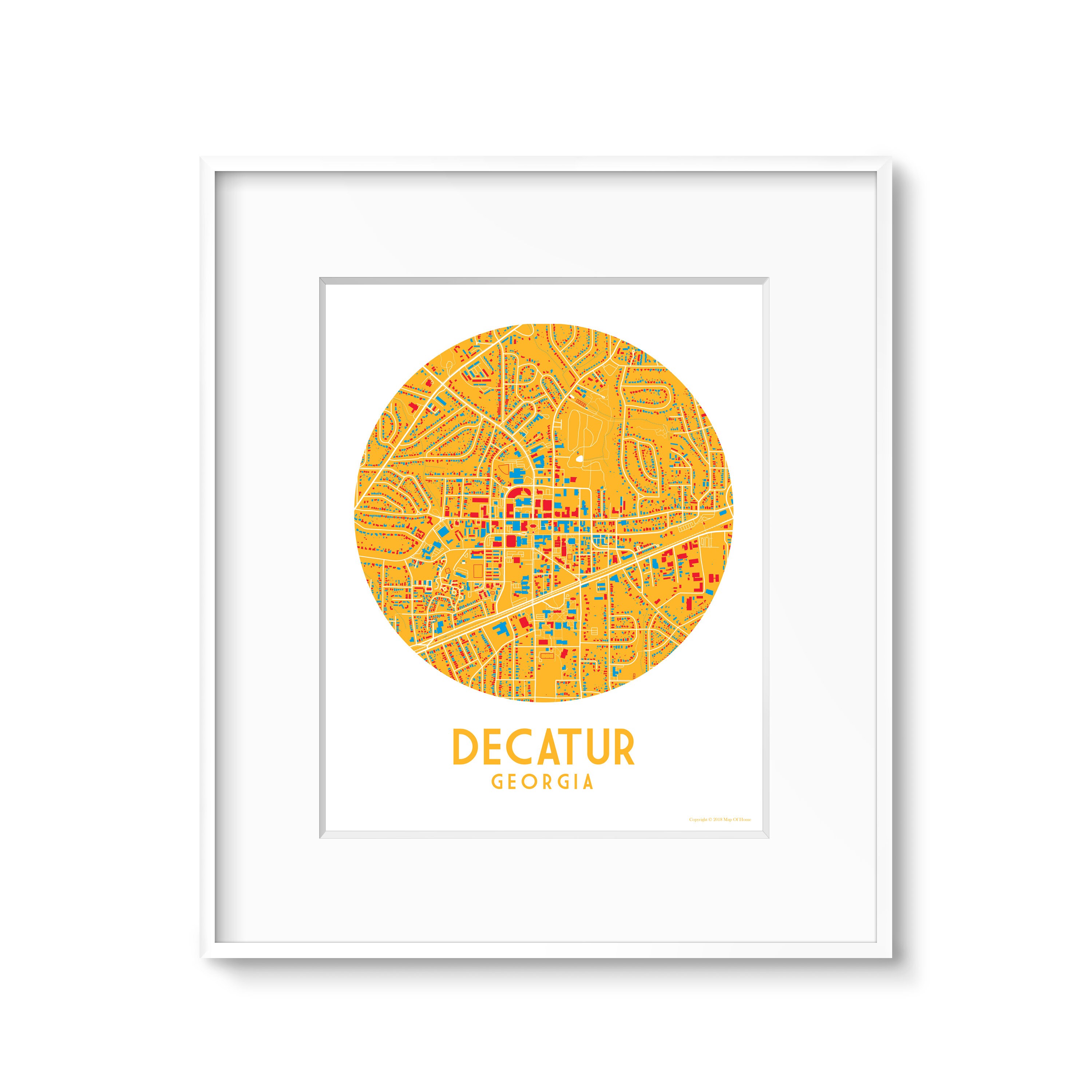 Decatur GA Map More Colors Moving Away Gift Going Away | Etsy