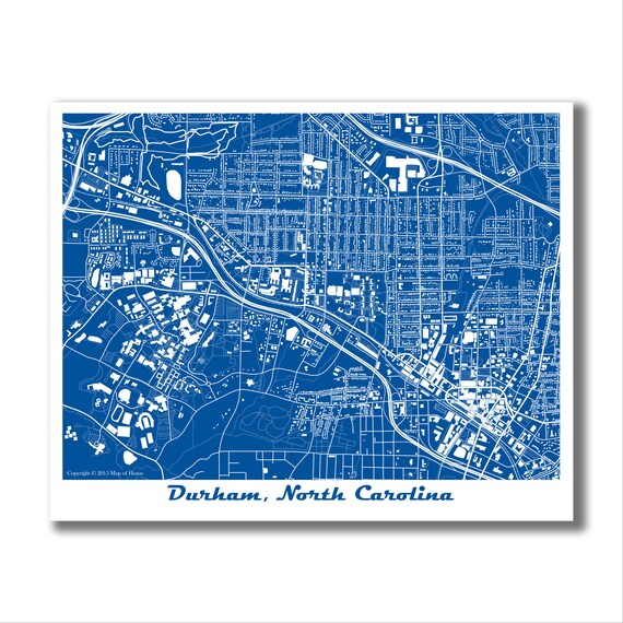 Map Of Durham Nc Durham, North Carolina Map Art By City Prints The