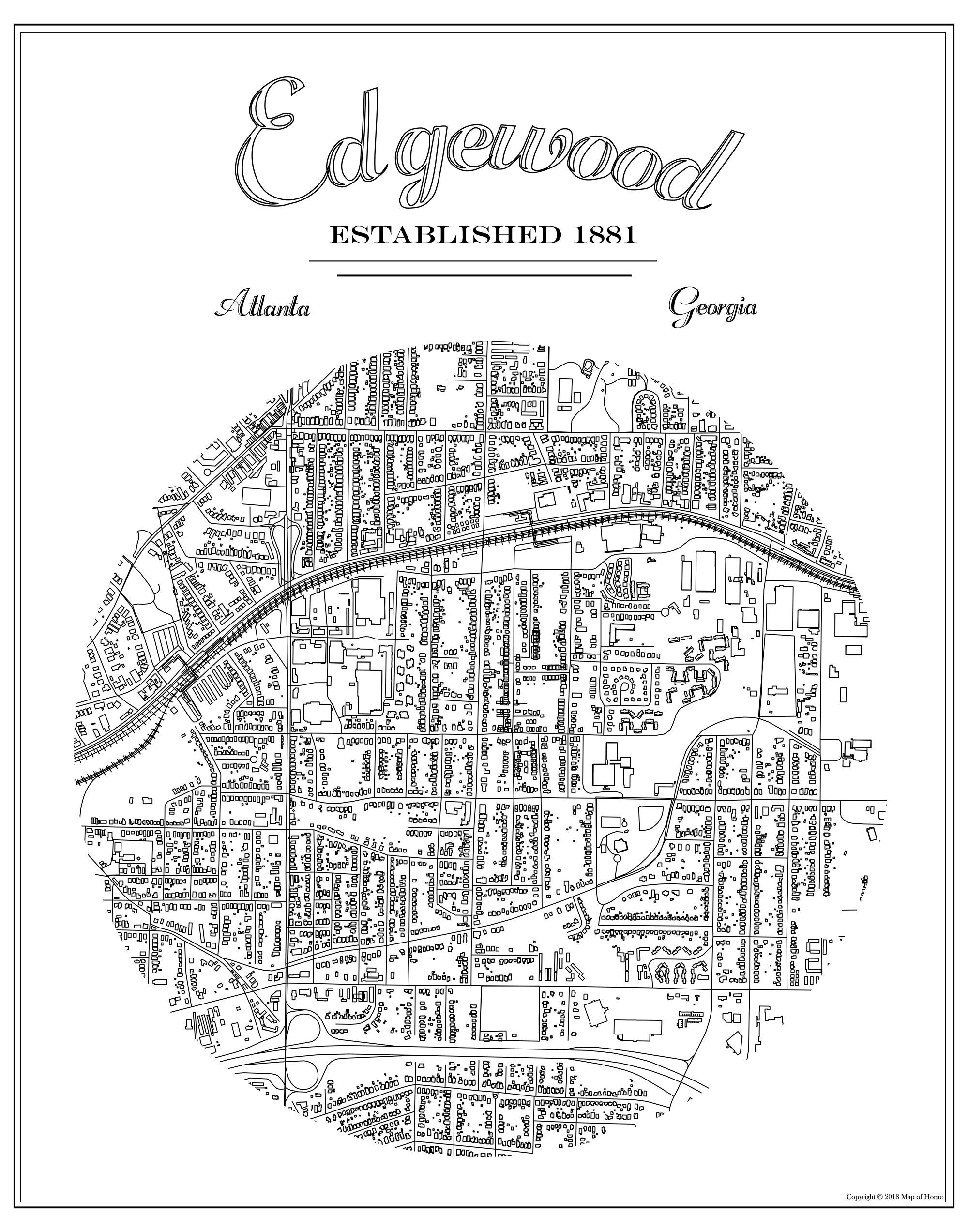 Wall Decor Emory University Print Custom Map Housewarming Gift for Best ...