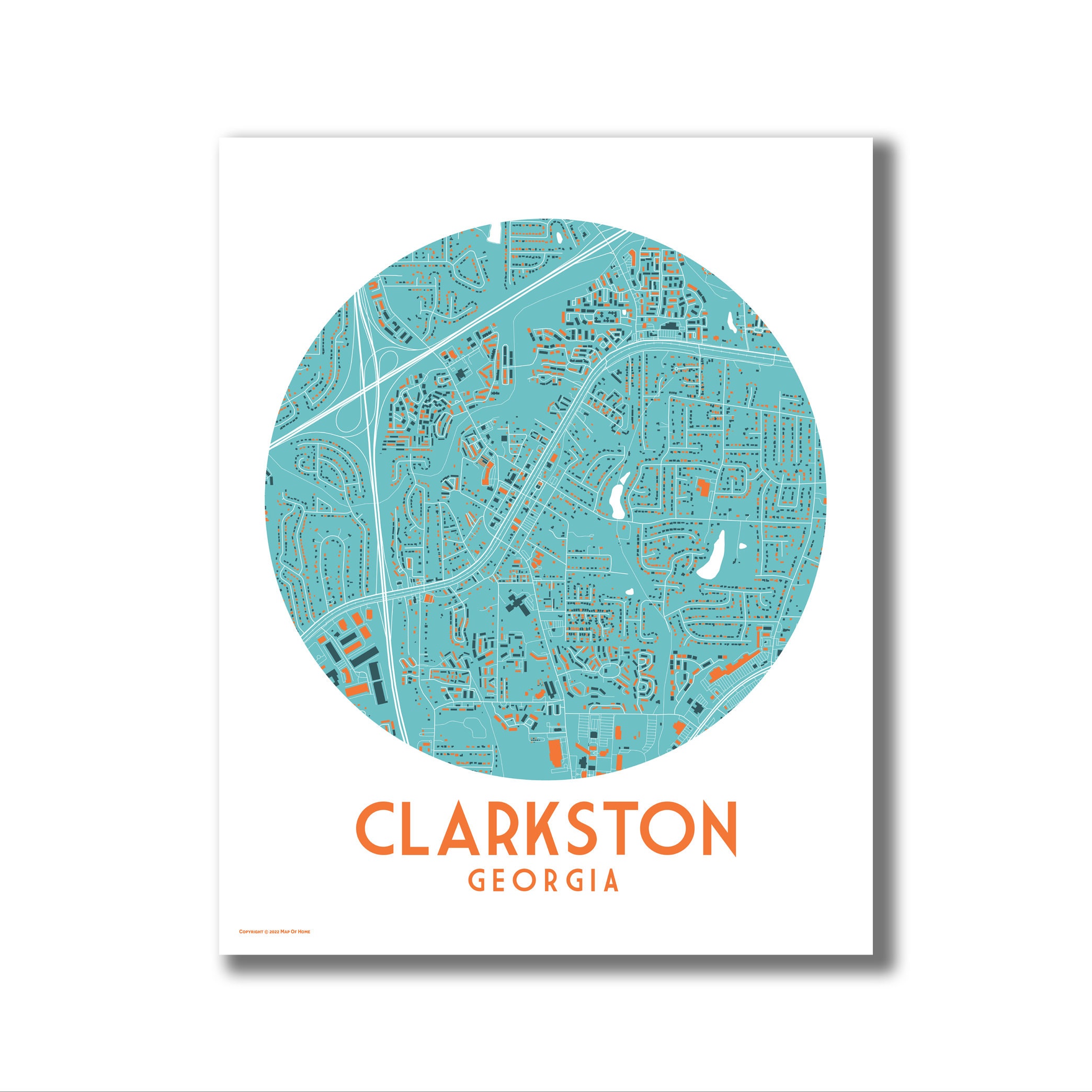 CLARKSTON Map Print, Clarkston GA Map, Clarkston Art Print, Modern City ...