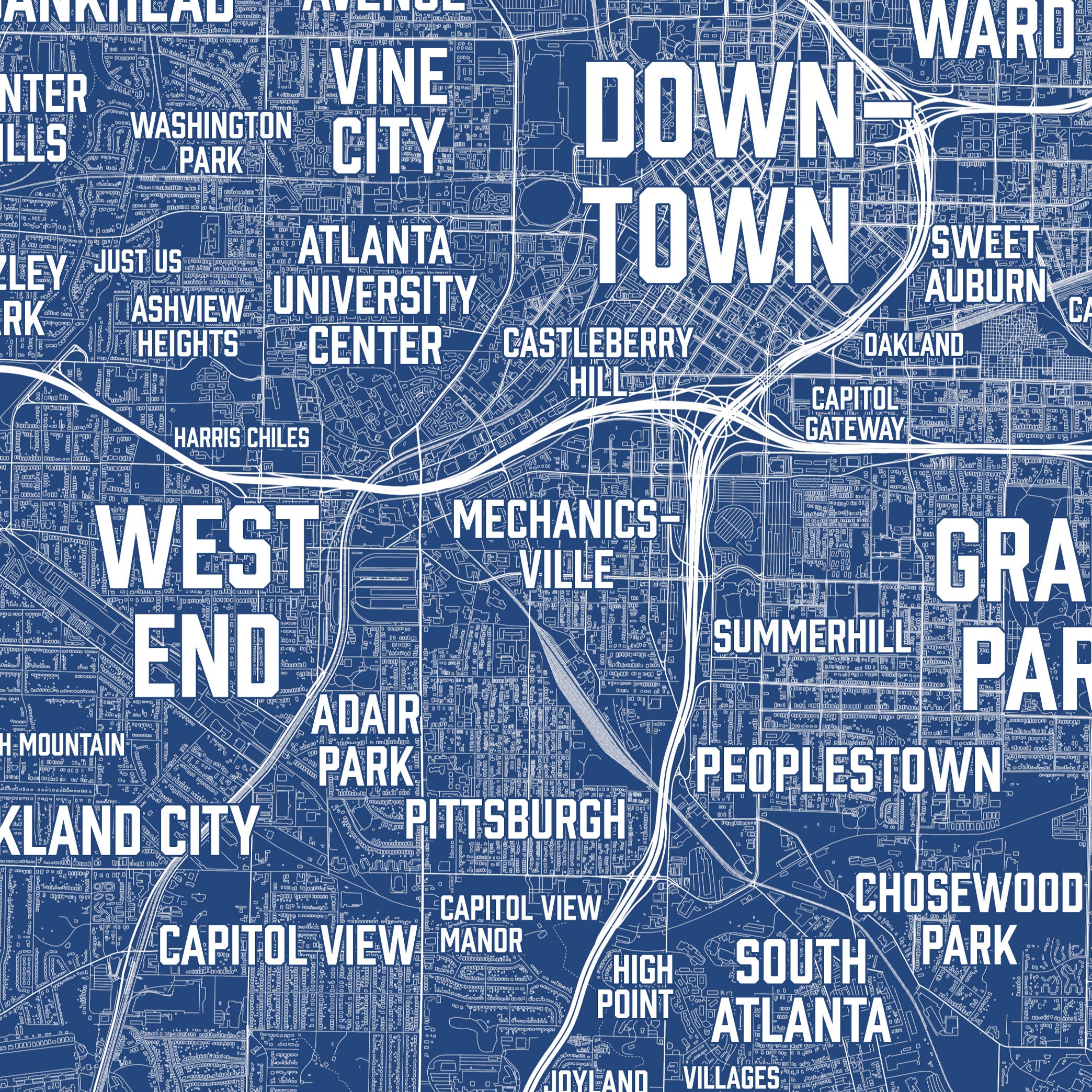 Inner Of Atlanta Neighborhoods Map Atlanta Georgia City Map – Trendy